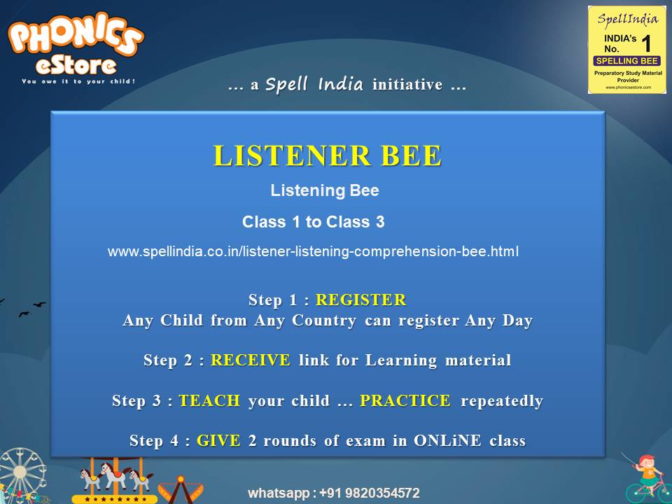 LISTENER BEE | Listening Comprehension | Registration | Books