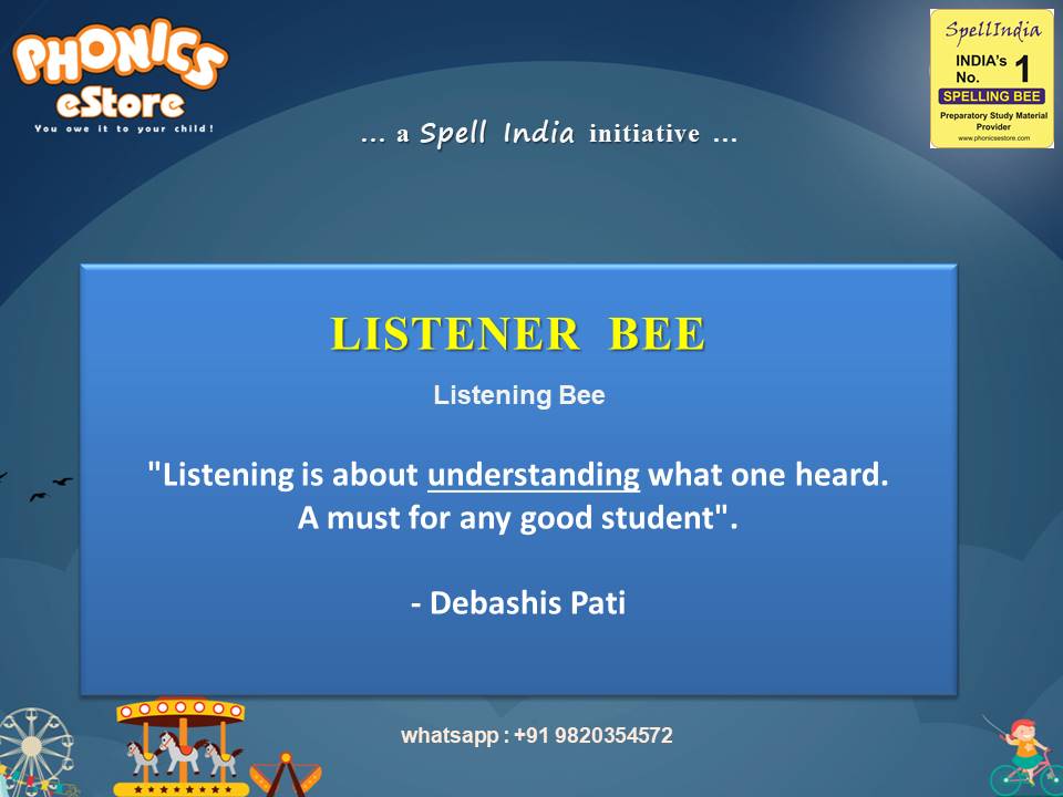 LISTENER BEE | Listening Comprehension | Exam Registration | Spell Bee ...