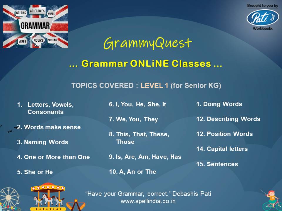 GrammyQuest | Worldwide Online Grammar Classes for Senior KG children
