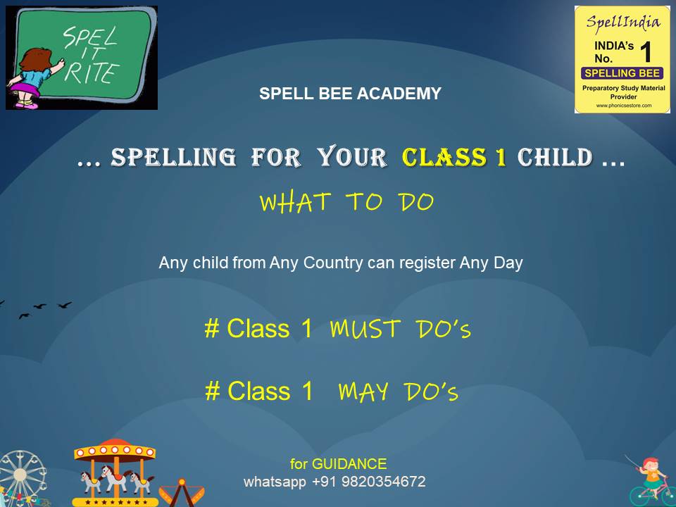Spell Bee | Class 1 | Spelling Test Words