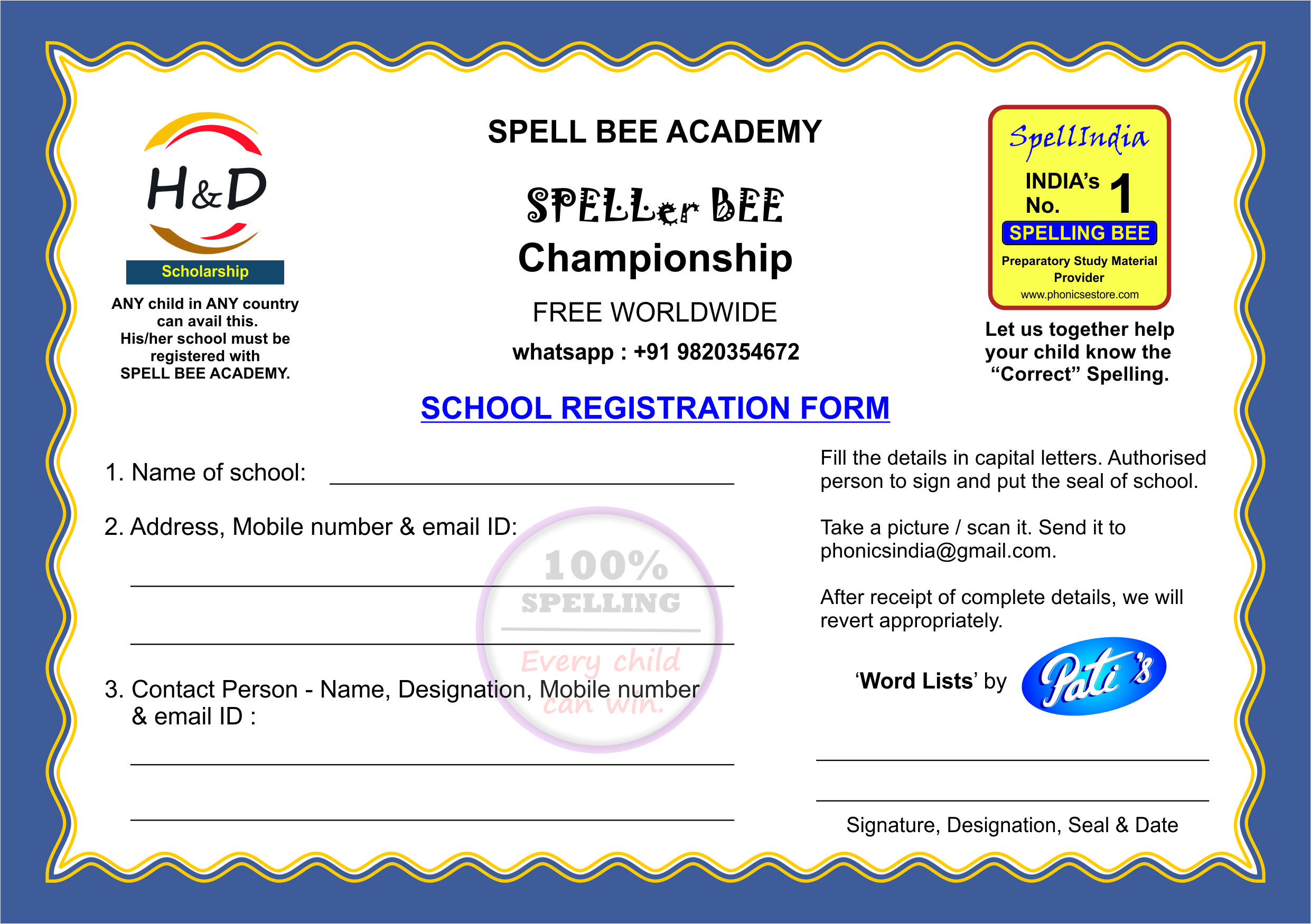 Spell Bee Exam - FREE for ALL Schools Worldwide | Registration ANY DAY ...
