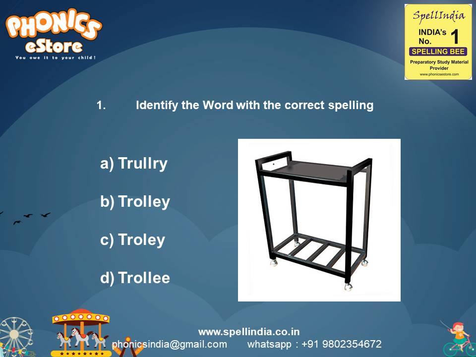 Spelling Spell Bee Exam At Rs 150 Only Senior KG Class 1 Class 2